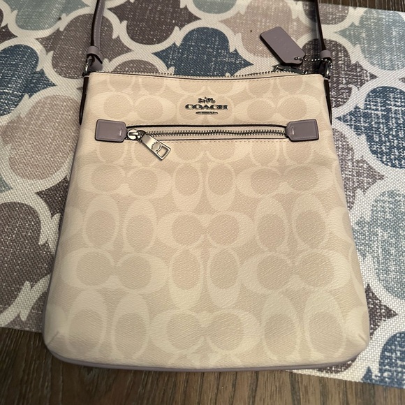 Coach | Bags | Coach Mini Rowan File Bag In Leather Chalkmist And ...